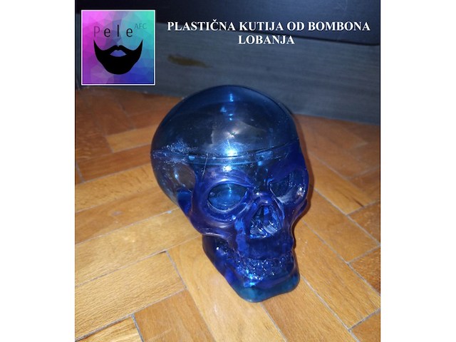 Plasticna kutija od bombona - plava lobanja - RARITET