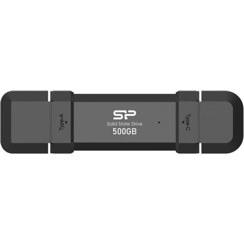 Silicon Power SP500GBUC3S72V1K Portable Stick-Type SSD 500GB, DS72, USB 3.2 Gen 2 Type-C/Type-A, Read up to 1050MB/s, Write up to 850MB/s, Black