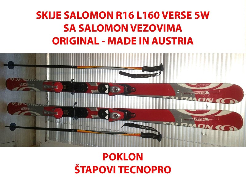 Skije SALOMON R16 L160 Verse 5w POKLON Štapovi