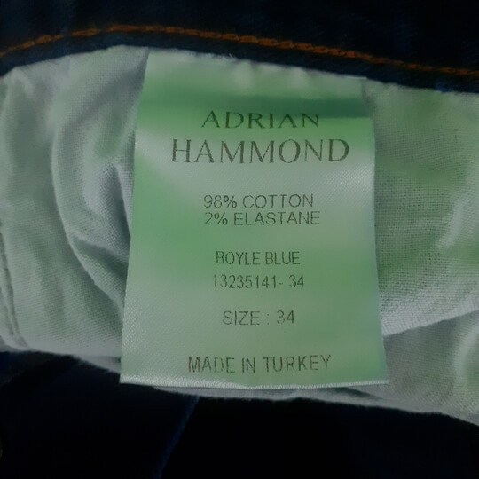 Farmerke Adrian Hammond, vel. L/W34