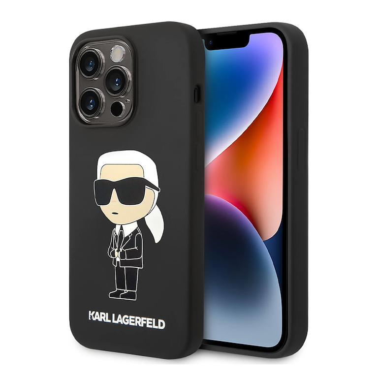 Maska(futrola) Karl Lagerfeld Hc Silicone NFT Ikonik za iPhone 15 Pro Max 6.7 crna (KLHCP15XSNIKBCK)