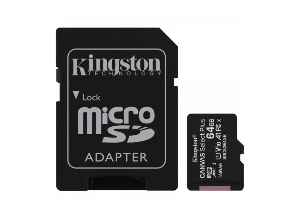 Memorije kartice KINGSTON SDCS2/64GB/microSDXC/64GB/Class10 U1/80MB/s-10MB/s+adapterID EK000575928