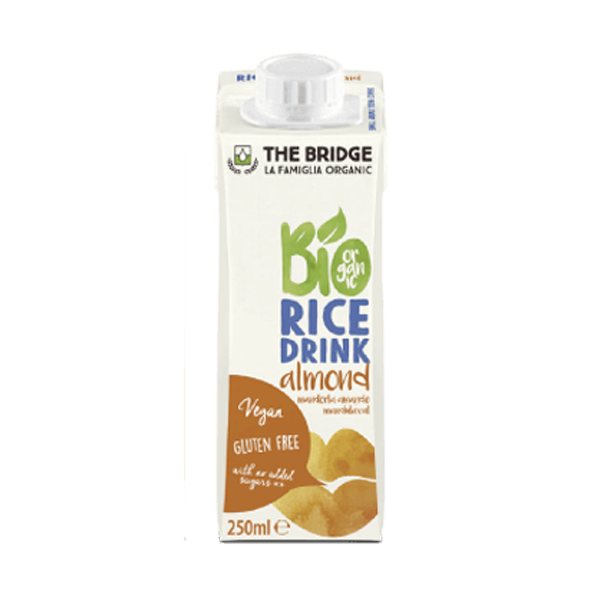 Organsko pirinčano biljno mleko sa bademom bez glutena Bridge – 250ML