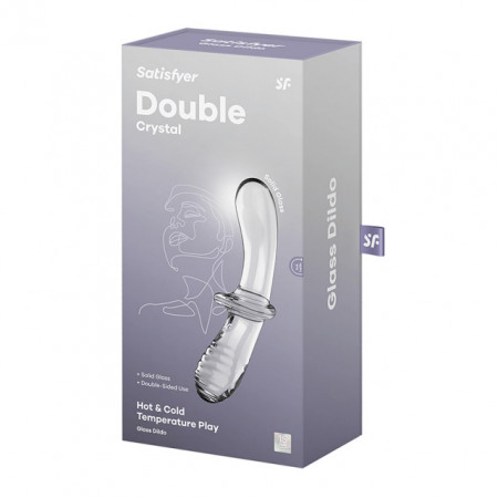 Stakleni Dupli Dildo | SATISFYER Double Crystal Glass Dildo Transparent