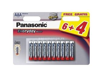 PANASONIC baterije LR03EPS/10BW-AAA 10 kom 6+4F Alkalne Everyday