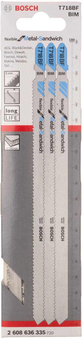 Bosch list ubodne testere T 718 BF Metal-Sandwich - pakovanje 3 komada - 2608636335