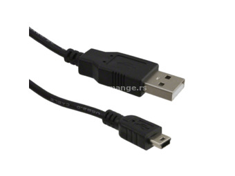 FAST ASIA Mini USB kabl 1.8m (Crni) USB 2.0 - do 480 Mbps USB-A Mini USB-B (5pin) Okrugli