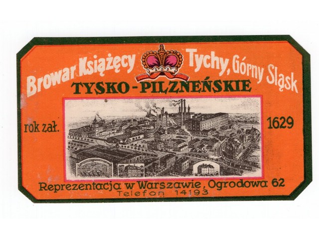 Etiketa za pivo  : Browar Ksiazecy Tychy, Gorny Slask