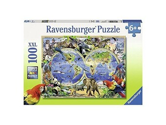 Ravensburger puzzle (slagalice) - Mapa sveta sa zivotinjama