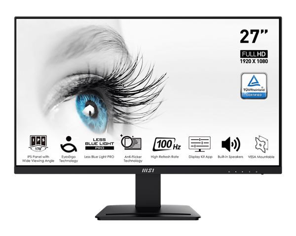 Monitor 27 MSI PRO MP273A Flat FHD IPS 100Hz HDMIDPVGA