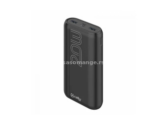 Celly power bank 20000 mAh 20W + kabl Type-A na Type-C crna