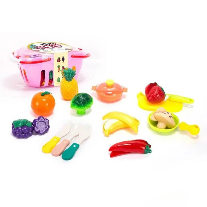 HK Mini set voća i povrća sa korpom igračka za decu 15 elemenata, 3g+