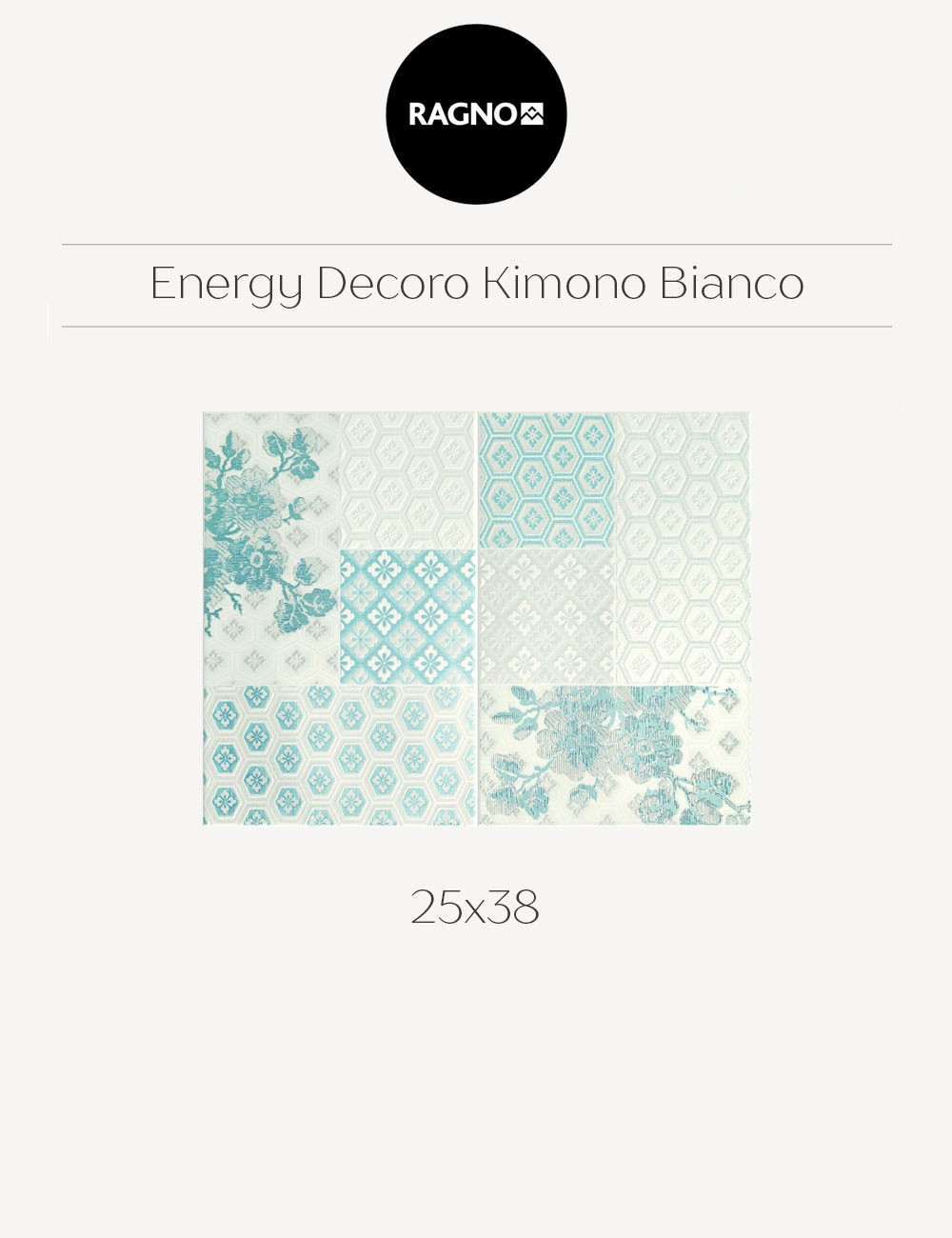 RAGNO ENERGY DECORO KIMONO BIANCO R12U 25X38