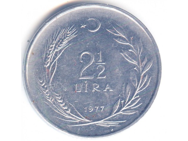Turska 2 1/2 lira 1977 UNC