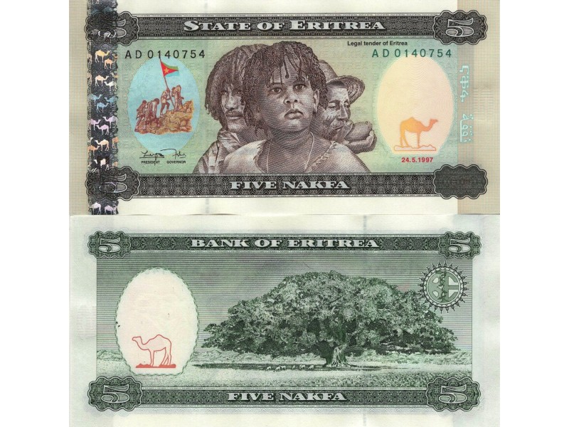 ERITREA 5 Nakfa 1997 UNC, P-2