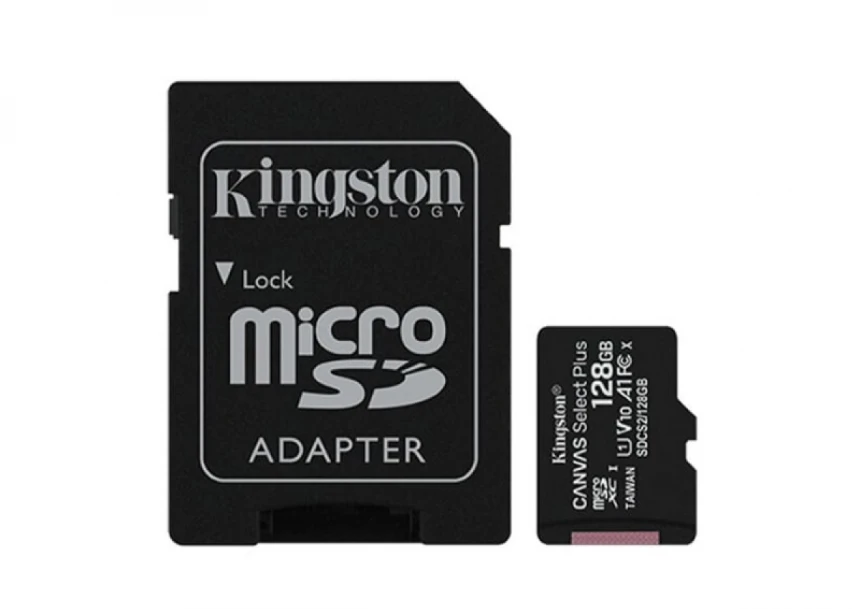 Micro SD Kingston 128GB+SD adapter SDCS2/128GB