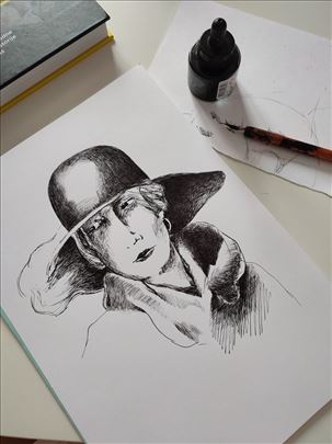 Crtež Dama sa šeširom