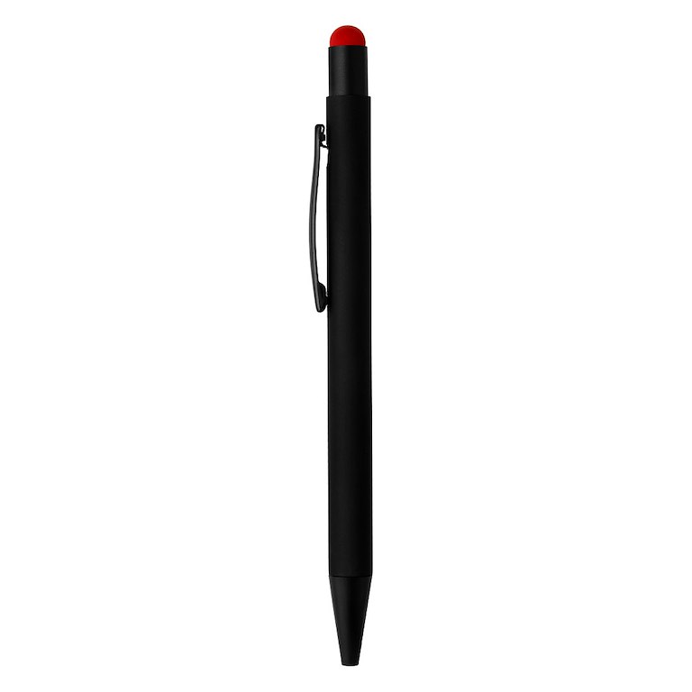 TITANIUM BLACK, metalna „touch“ hemijska olovka, crvena