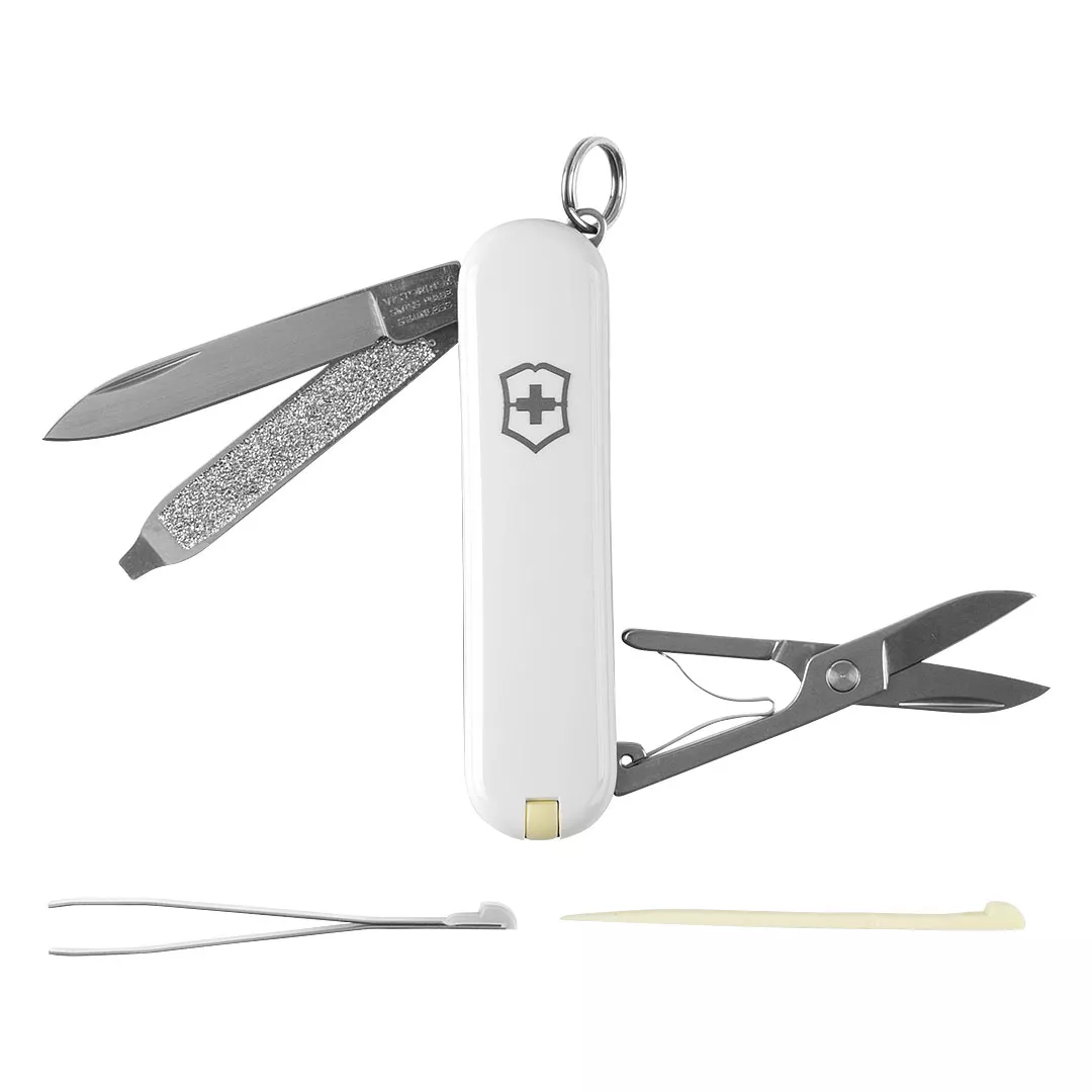 VICTORINOX CLASSIC, višenamenski nož u futroli sa 7 funkcija, beli