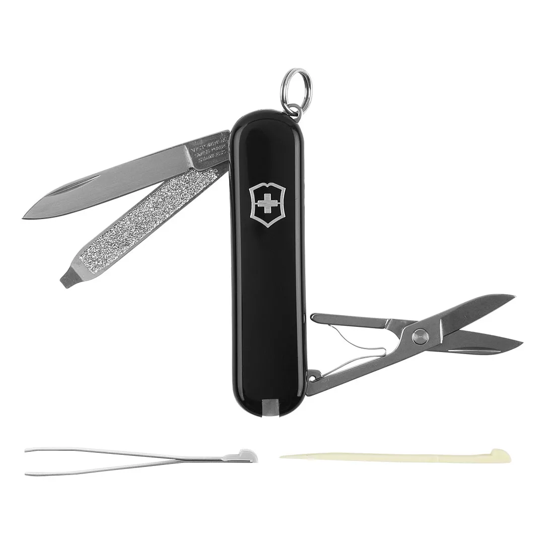 VICTORINOX CLASSIC, višenamenski nož u futroli sa 7 funkcija, crni