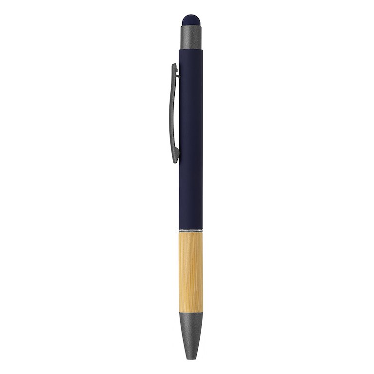 TITANIUM TOUCH BAMBOO, metalna „touch“ hemijska olovka, plava