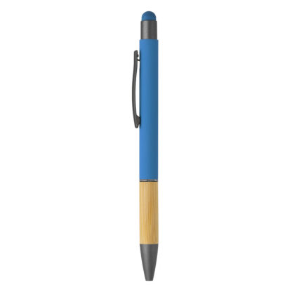 TITANIUM TOUCH BAMBOO, metalna „touch“ hemijska olovka, azurno plava