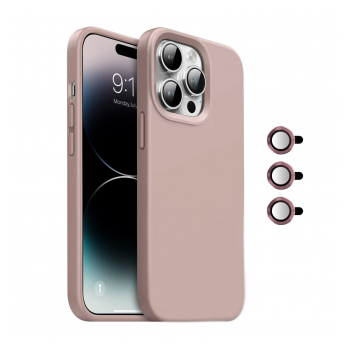 Maska Magnetic Lens za iPhone 15 Pro krem