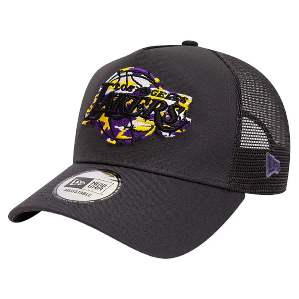 LA LAKERS TEAM CAMO INFILL A-FRAME TRUCKER CAP 'GREY'