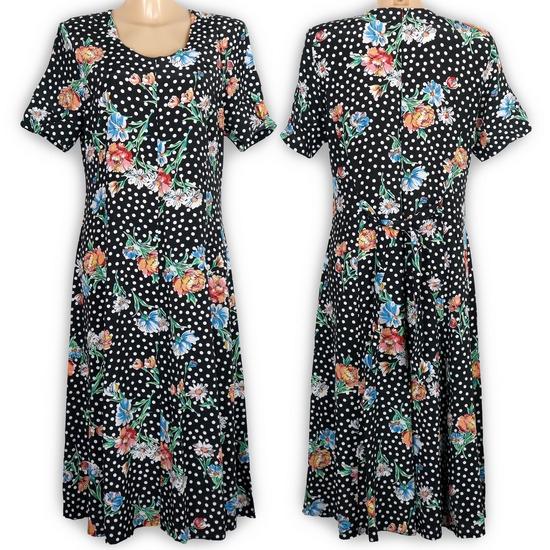 GENERIC Polka dot floral maxi haljina (M)