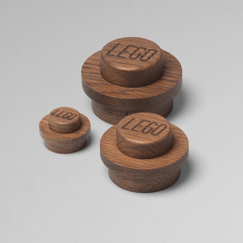 LEGO drvene kuke za kačenje od obojene hrastovine, set 3 kom
