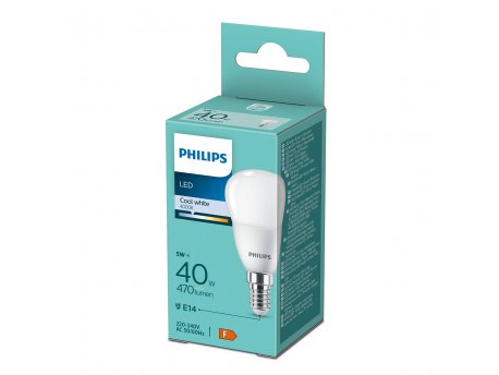 PHILIPS LED Sijalica E14 5W/40W 470lm 4000K P45 bela