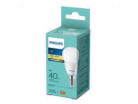 PHILIPS LED Sijalica E14 5W/40W 470lm 2700K P45 toplo bela