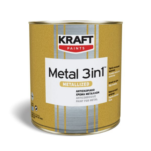 Kraft metal 3in1 met. srebrni 0.75l boja za metal