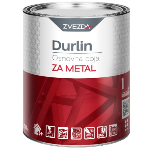 Zvezda Durlin osnovna boja za metal siva 0,75l