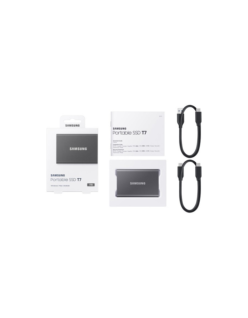 SAMSUNG Portable T7 1TB sivi eksterni SSD MU-PC1T0T