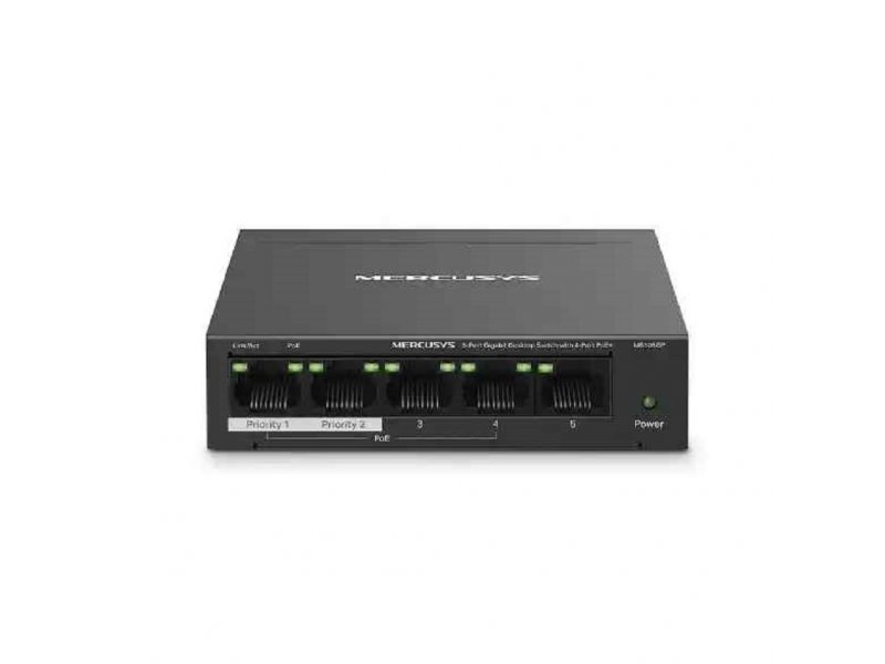 SVIČ 10/100/1000 5-PORT MERCUSYS MS105GP/4-PORT POE+