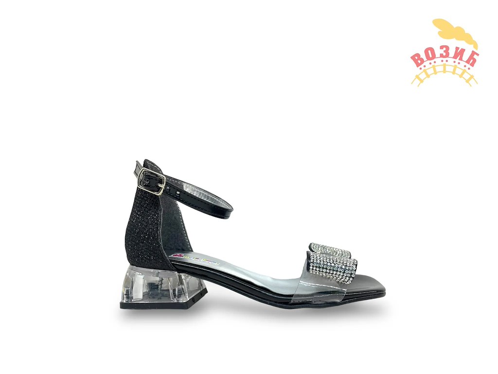 SF black/silver heels S