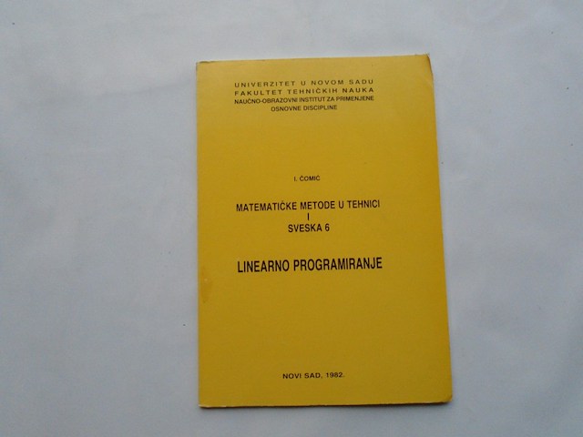 MMT I/6, Linearno programiranje, I.Čomić