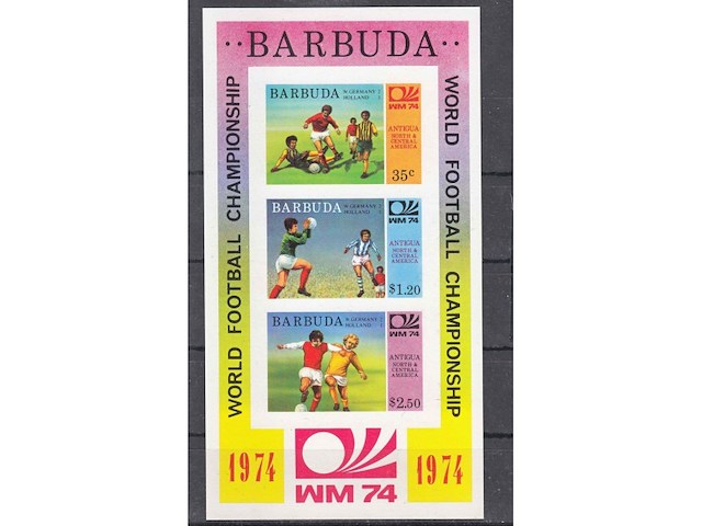 Barbuda 1974 Fudbal blok **