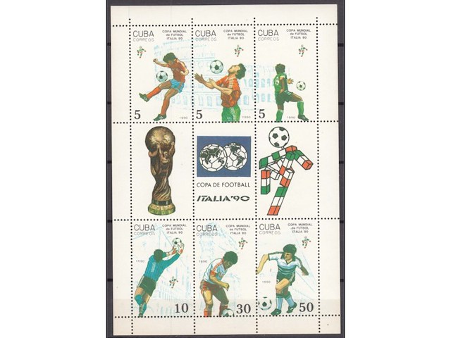 Kuba 1990 Fudbal blok **
