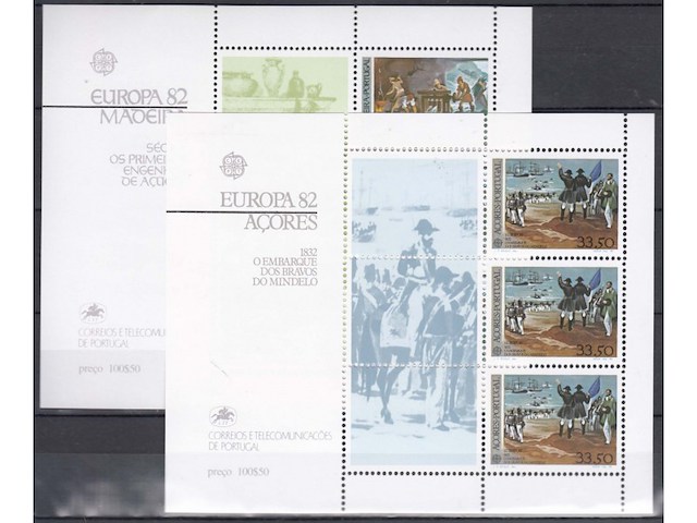 Portugalski Azori i Madeira 1982 Evropa blokovi **