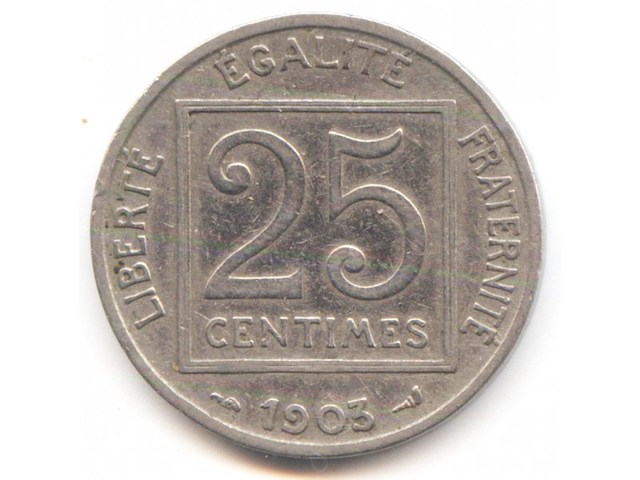 Francuska 25 centimes 1903