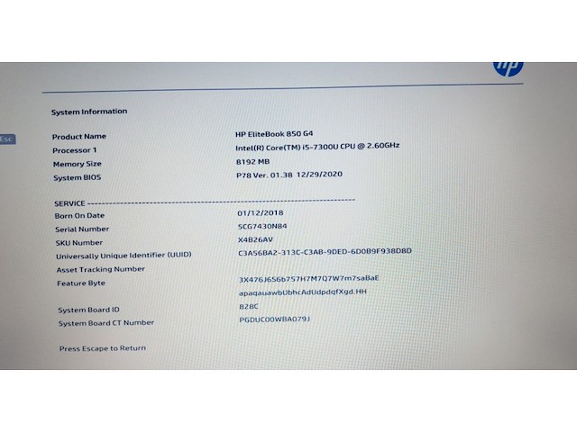 Displej za HP Elitebook 850 G4 (15.6 incha)