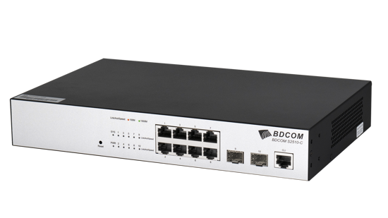 BDCOM S2510-C ,switch 8 x Gigabit RJ45, 2 x Gigabit SFP, L3-lite