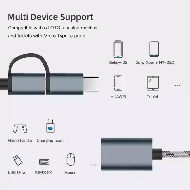 Kabl OTG type C micro USB na USB Z 3.0