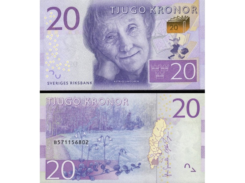 Švedska SWEDEN 20 Kronor 2015 UNC, P-69