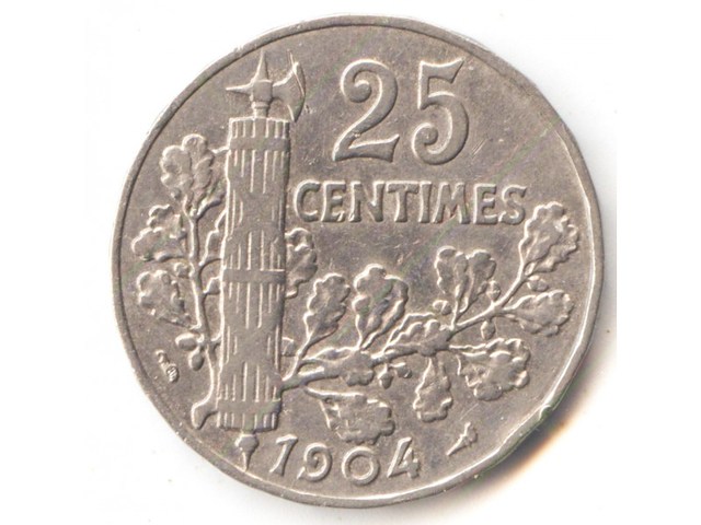 Francuska 25 centimes 1904