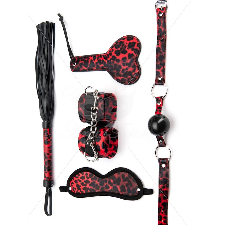 Red leopard bondage set AF 1037