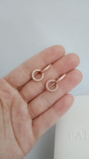 Pandora rose gold duple alke minđuše