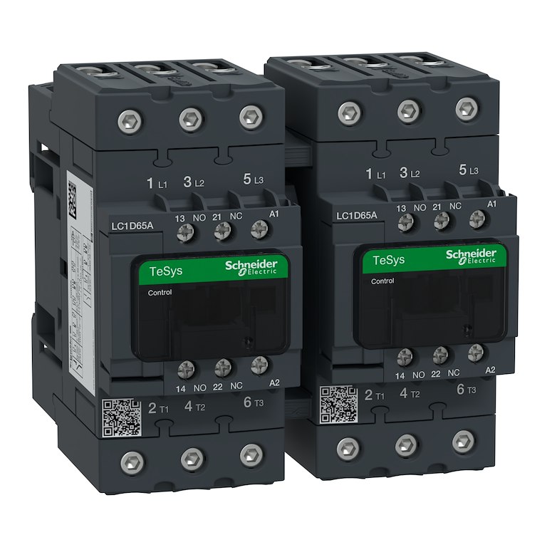 SE Reversing contactor, TeSys Deca, 3P(3NO), AC-3, <=440V, 65A, 24V AC 50/60Hz coil, screw clamp terminals